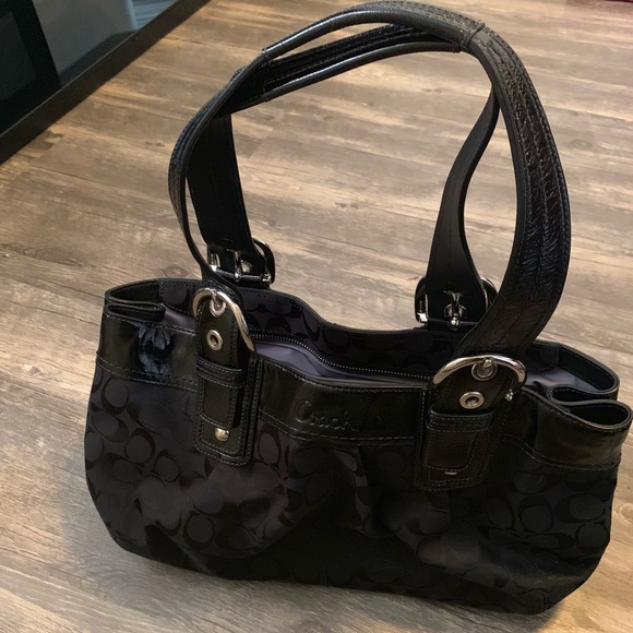 Coach | Bags | Authentic Coach Black Signature C Shoulder Bag | Poshmark